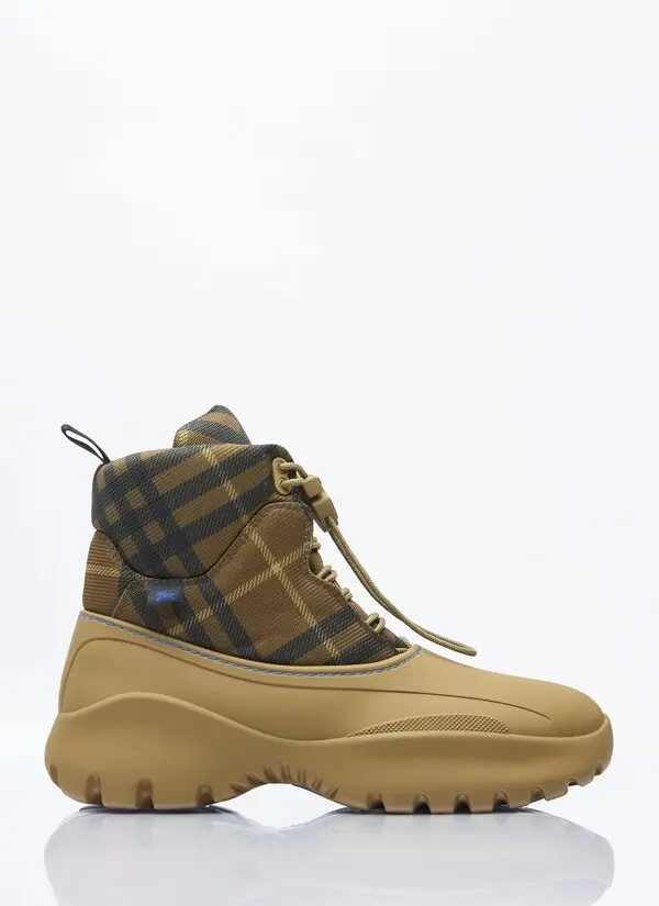 Burberry Check Scoot Trek Boots - Green