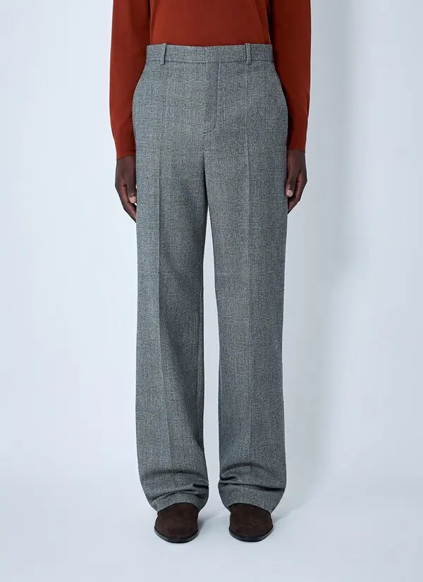 Saint Laurent Wide-leg Wool Blend Pants - Black