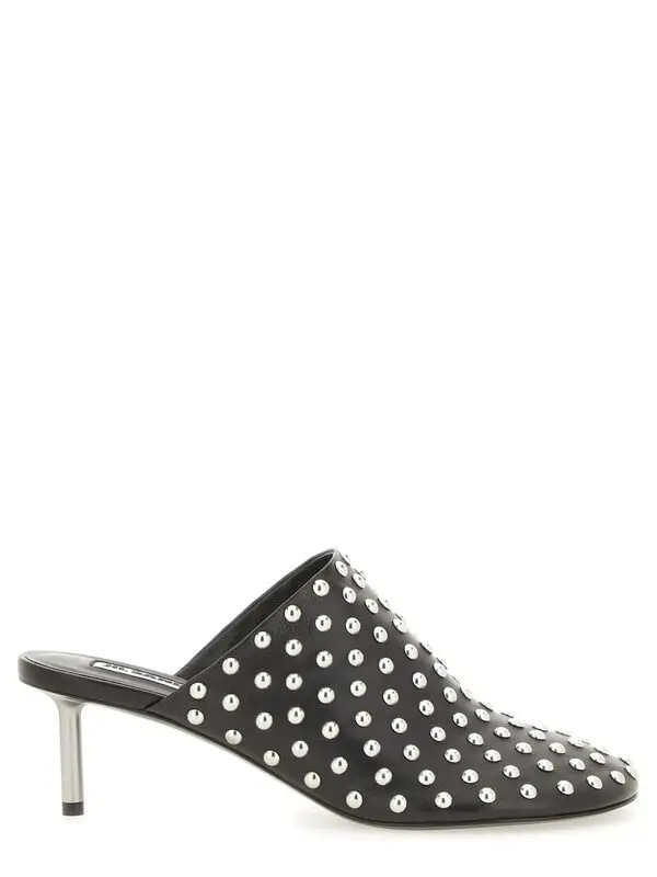 JIL SANDER Nappa Leather Mules With Studs - Black