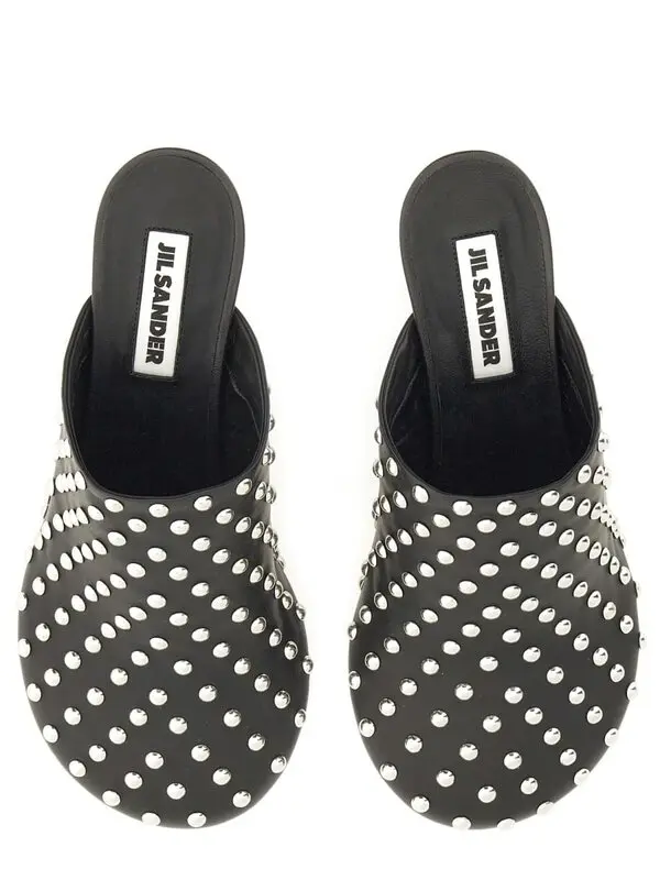 JIL SANDER Nappa Leather Mules With Studs