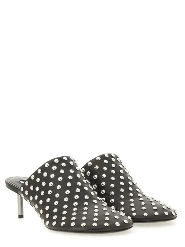 JIL SANDER Leather Mules - Black