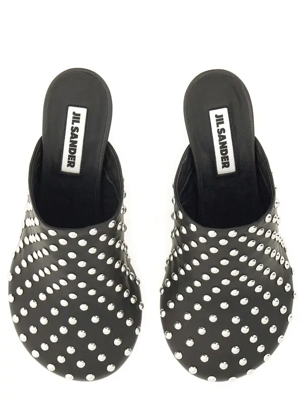 JIL SANDER Leather Mules - Black