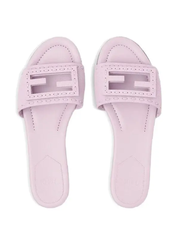 Fendi Baguette Leather Flat Sandals - Multicolor