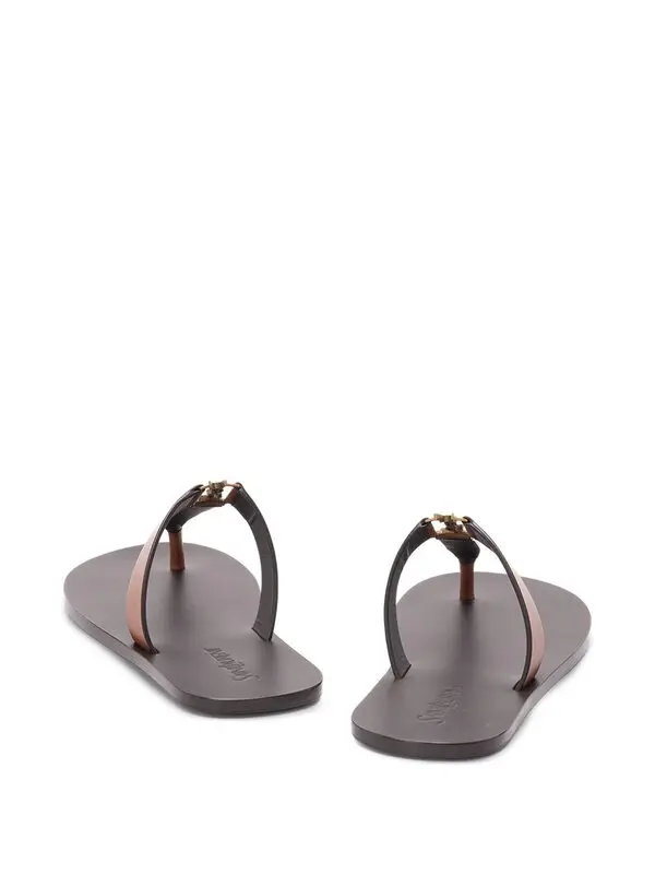 Saint Laurent Cassandra Leather Thong Sandals - Multicolor