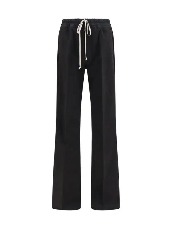 Rick Owens Dietrich Drawstring Pants In Brushed Twill - Black