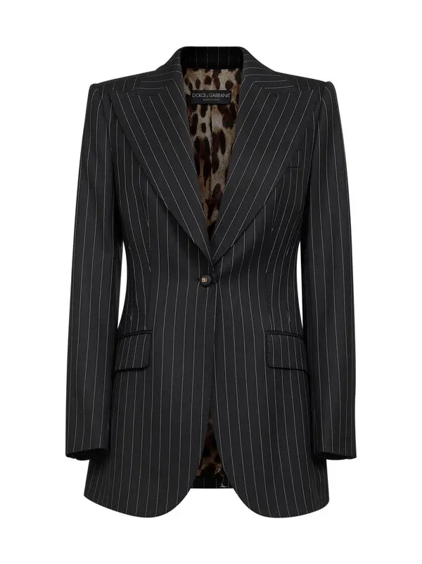 Dolce & Gabbana Pinstriped Stretch Wool Single-breasted Jacket - Multicolor