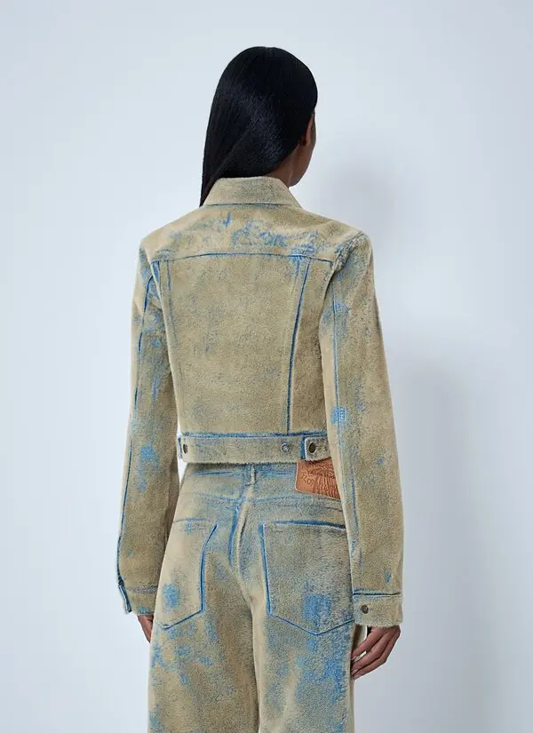 Acne Studios Flocked Denim Jacket - Blue
