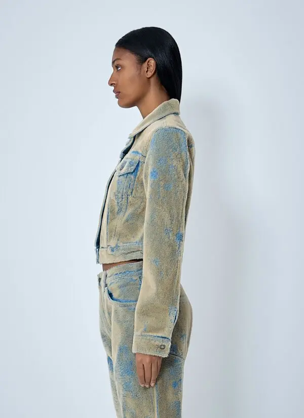 Acne Studios Flocked Denim Jacket - Blue