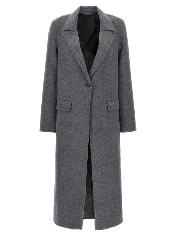 TOTEME Classic Doublé Wool Coat - Gray