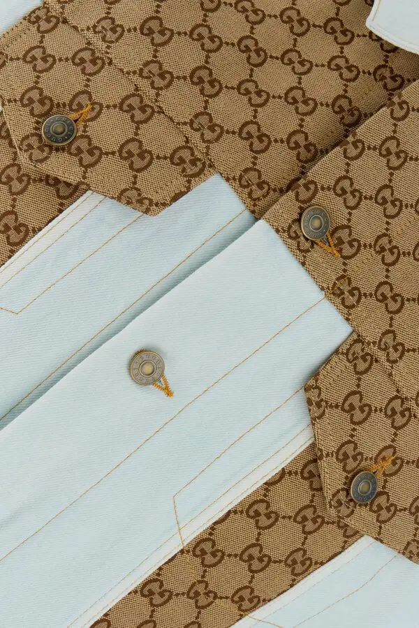 Gucci Monogram Print Denim Vest - Multicolor