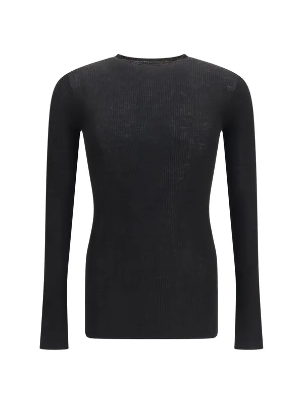Rick Owens Slim Ribbed Long-sleeve Sweater - Black