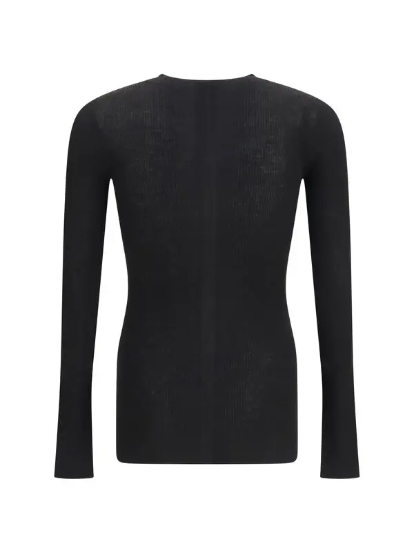 Rick Owens Slim Ribbed Long-sleeve Sweater