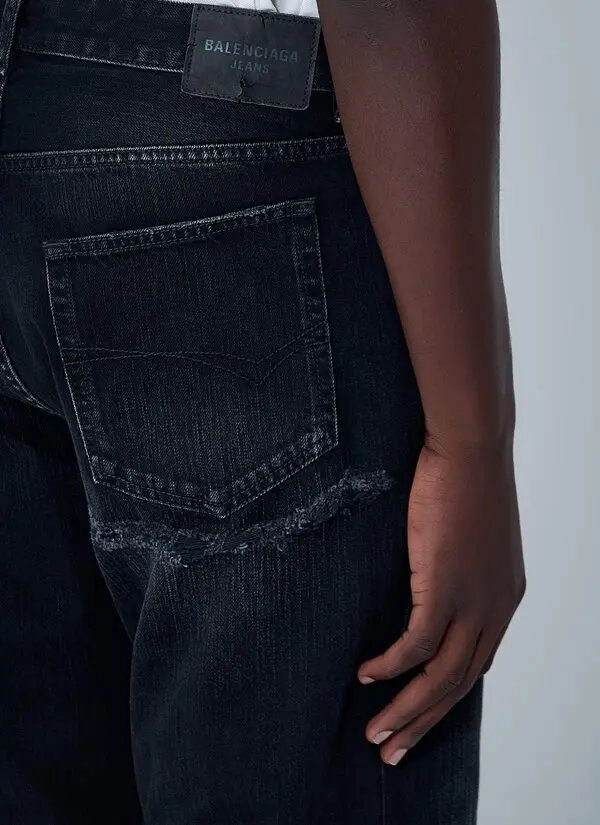 Balenciaga Distressed Denim Jeans - Black