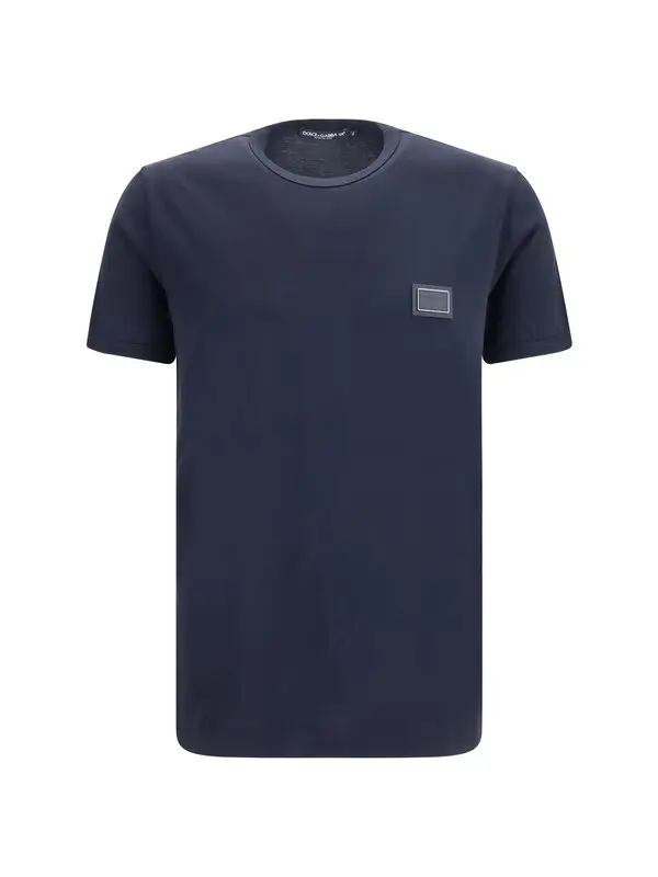 Dolce & Gabbana Cotton T-shirt With Logo Plaque