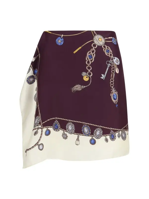 Versace Printed Silk Twill Mini Skirt