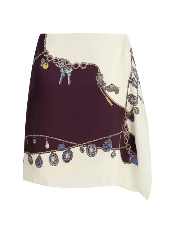 Versace Printed Silk Twill Mini Skirt