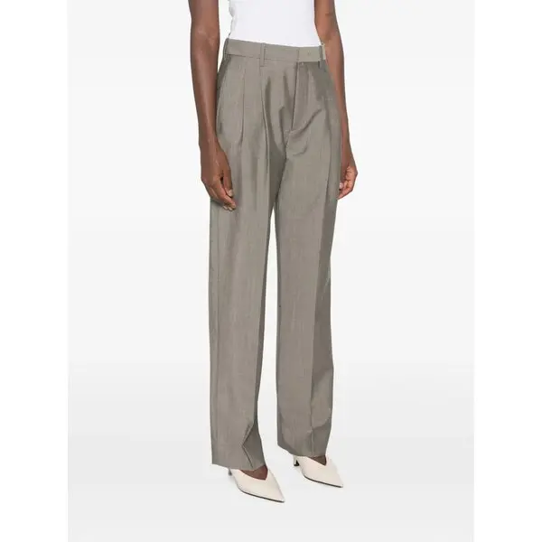 Victoria Beckham Grey Trousers Straight Trousers