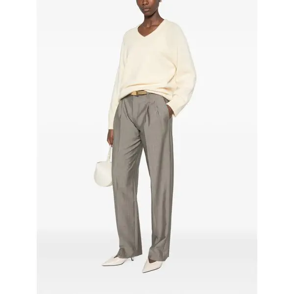 Victoria Beckham Grey Trousers Straight Trousers