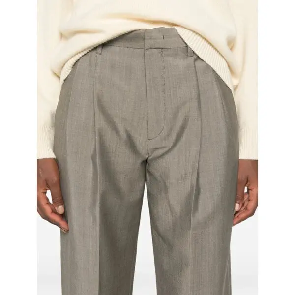 Victoria Beckham Grey Trousers Straight Trousers