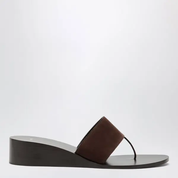 JUDE High-heel Suede Flip-flops - Brown