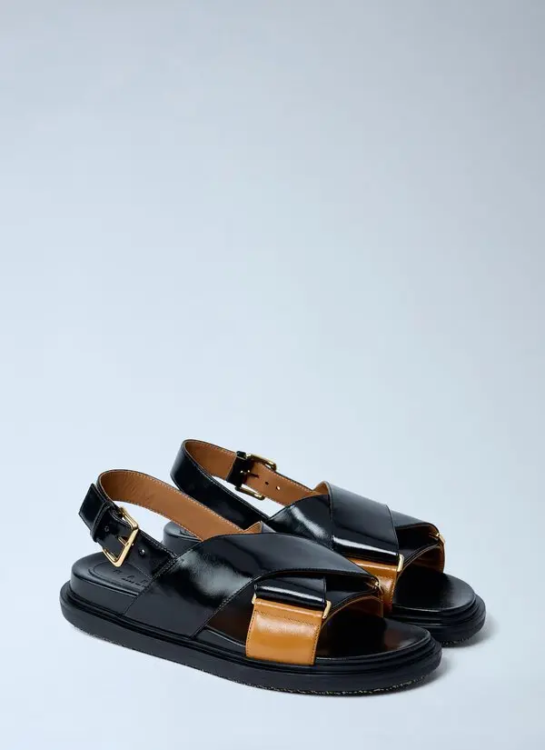 Marni Fussbett Leather Sandals - Black