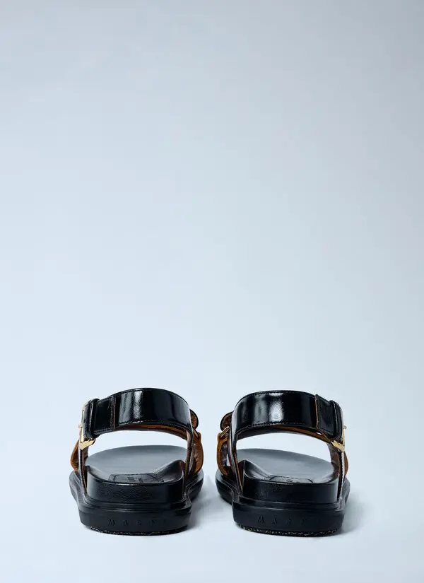 Marni Fussbett Leather Sandals - Black