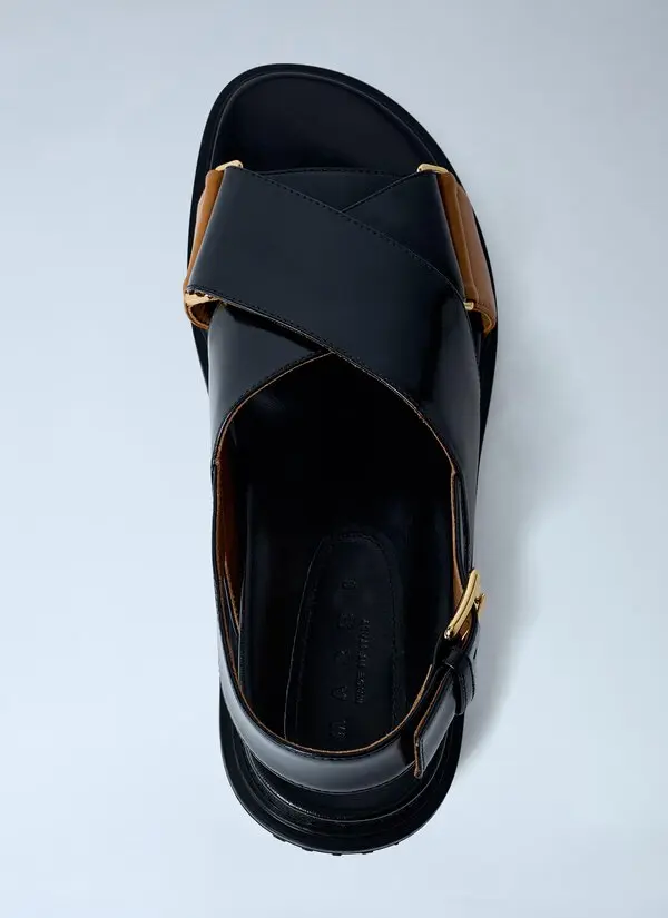 Marni Fussbett Leather Sandals - Black