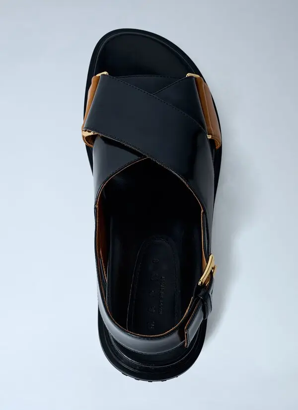Marni Fussbett Leather Sandals - Black