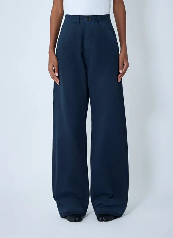 MAISON MARGIELA Cotton Twill Pants - Blue