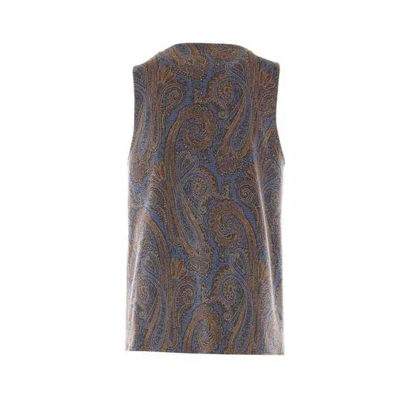 Etro Jacquard Cotton Blend Vest With Paisley Pattern