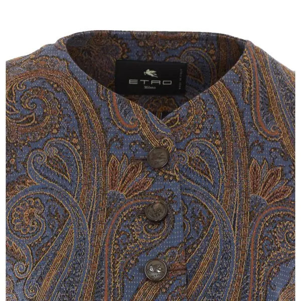 Etro Jacquard Cotton Blend Vest With Paisley Pattern