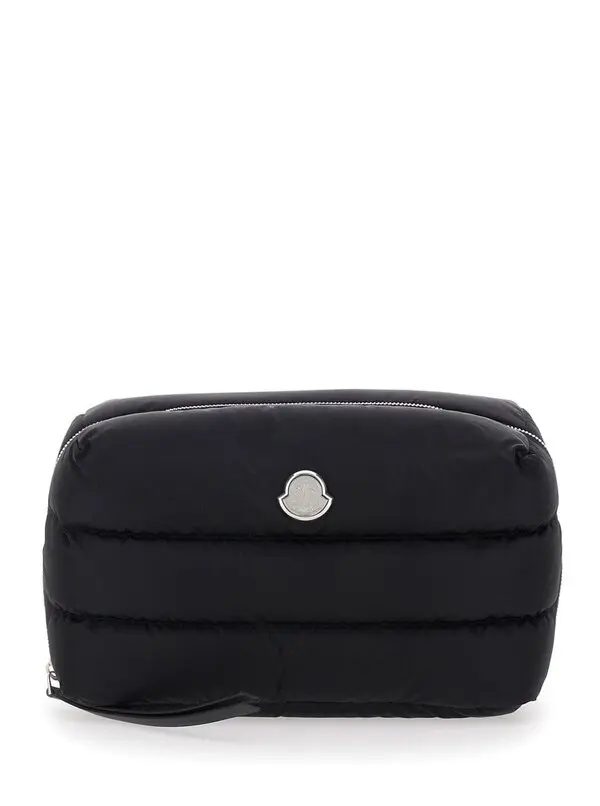 Moncler Clutch 'caradoc' With Logo Patch On The Front In Black Tech Fabric For - Multicolor
