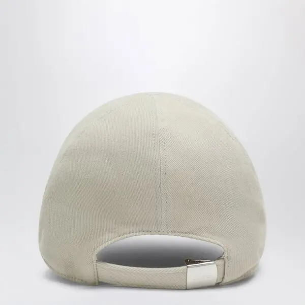 Gucci Beige Cotton Baseball Cap With Embroidered Logo