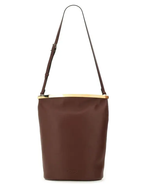 TOD'S Small Leather Bucket Bag - Brown