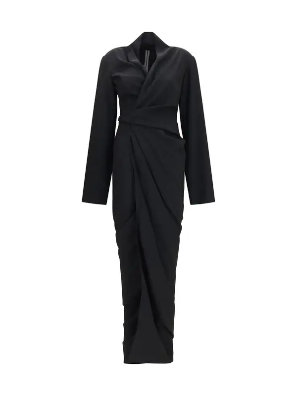 Rick Owens Draped Long Dress - Black