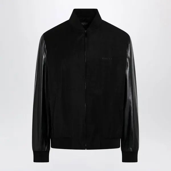 Gucci Fabric Bomber With Nappa Leather Sleeves