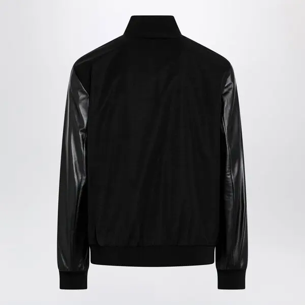Gucci Fabric Bomber With Nappa Leather Sleeves