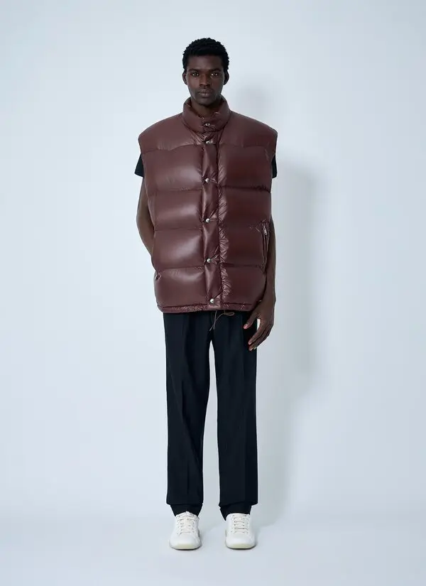 Prada Re-nylon Down Vest - Brown