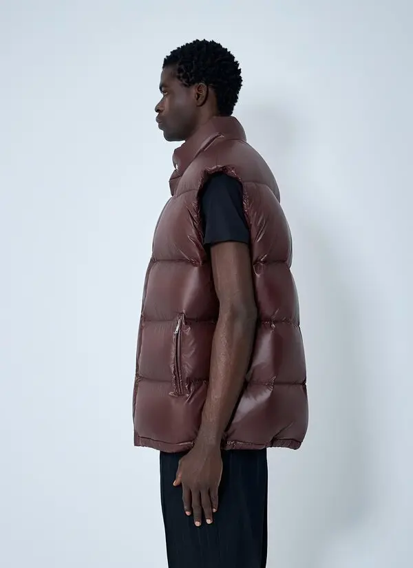 Prada Re-nylon Down Vest - Brown