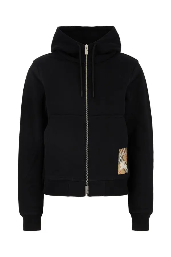 Burberry Zip Up Hooded Sweatshirt - Multicolor