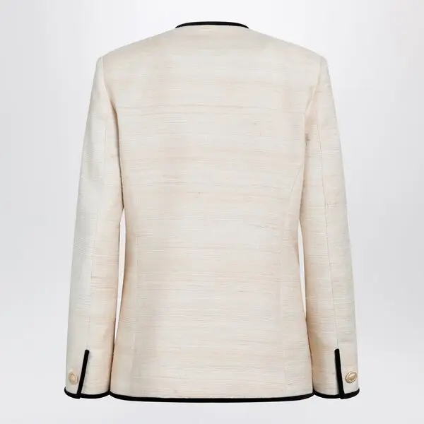 Valentino Garavani Silk And Linen Jacket - Cream