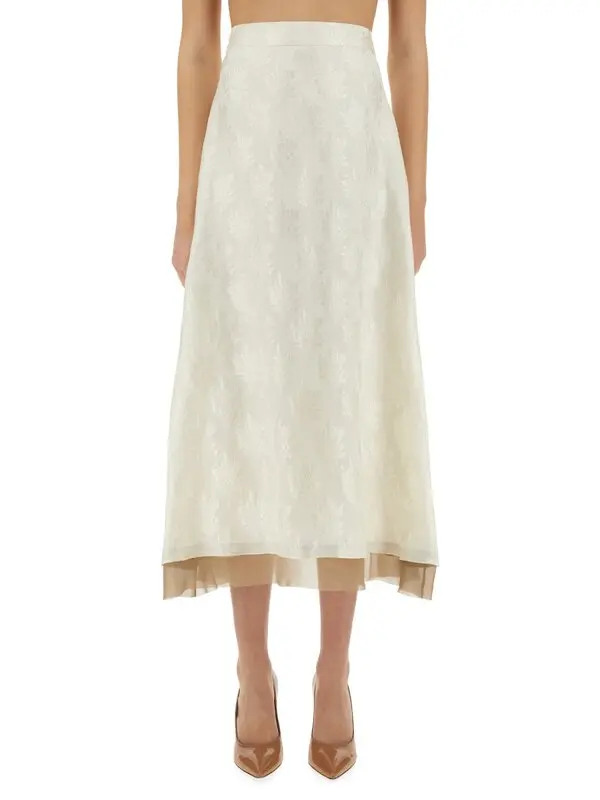 Fendi Ff Silk Skirt