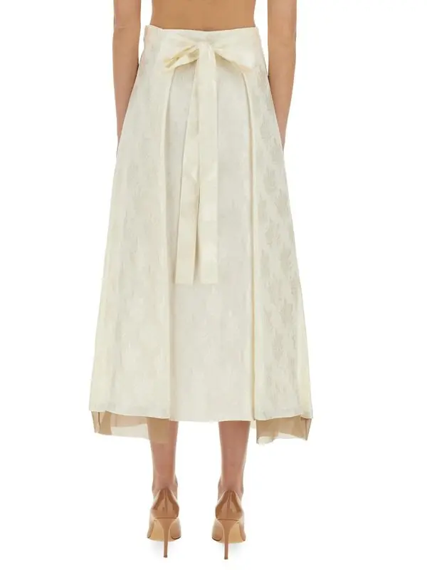 Fendi Silk Blend Skirt - Cream