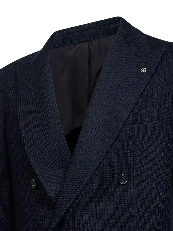 Tagliatore Blue Barré Jersey Double-breasted Balzer