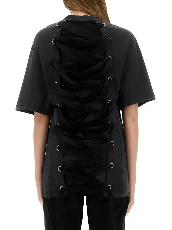 Balenciaga Lace-up T-shirt - Black