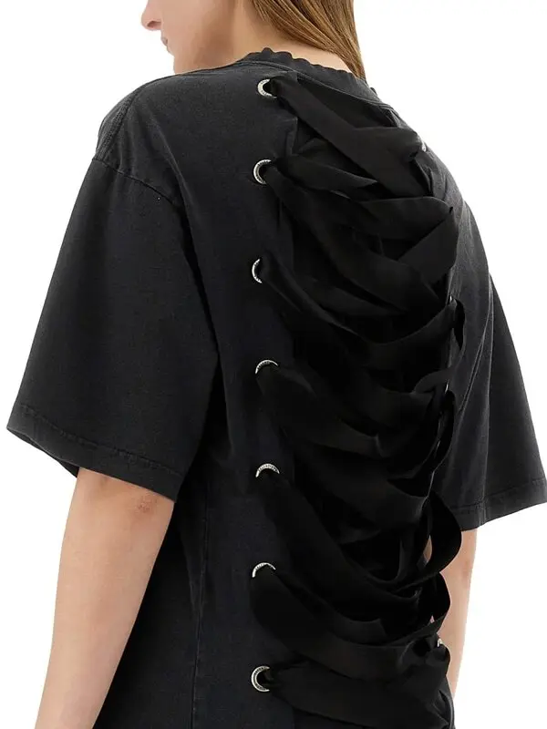 Balenciaga Lace-up T-shirt - Black