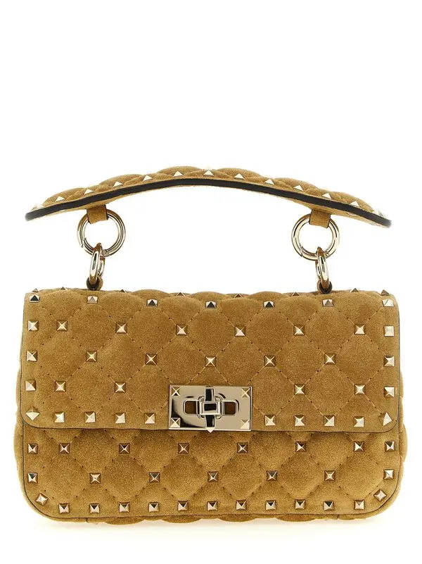 Valentino Garavani Rockstud Spike Small Shoulder Bag - Cream
