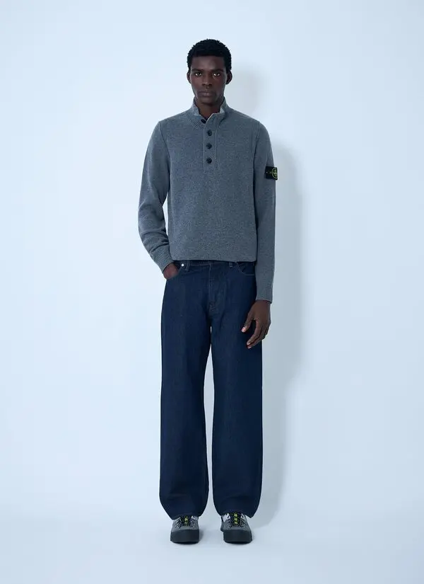 Stone Island Compass Patch Jeans - Blue