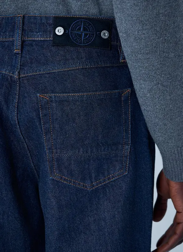 Stone Island Compass Patch Jeans - Blue