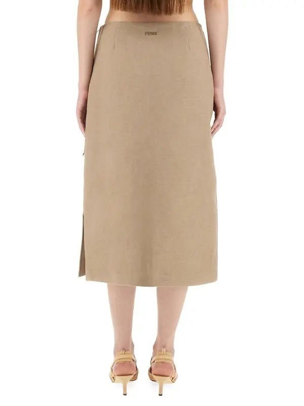 Fendi Waxed Linen Skirt
